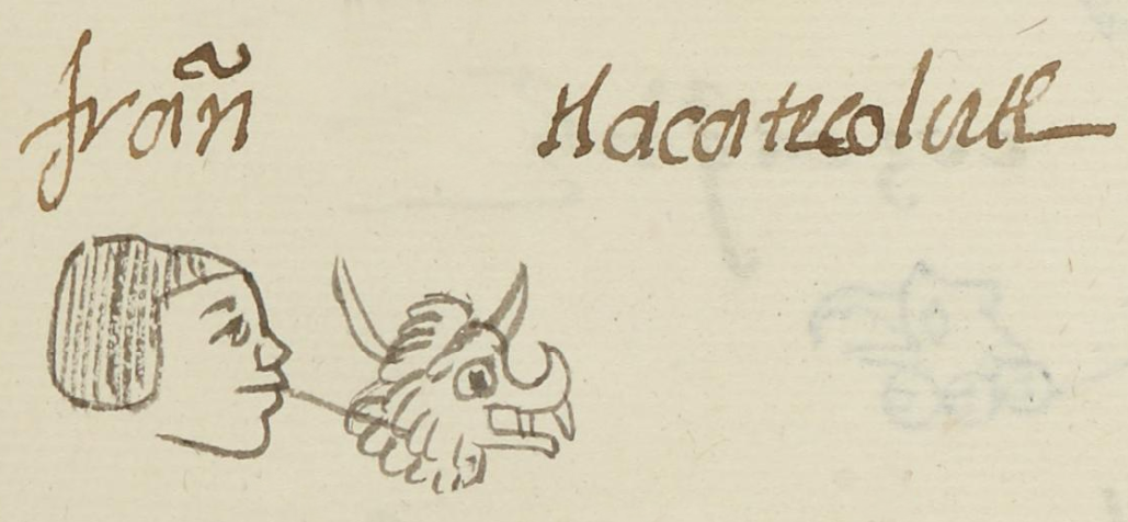 Tlacatecolotl (MH641r) | Visual Lexicon of Aztec Hieroglyphs